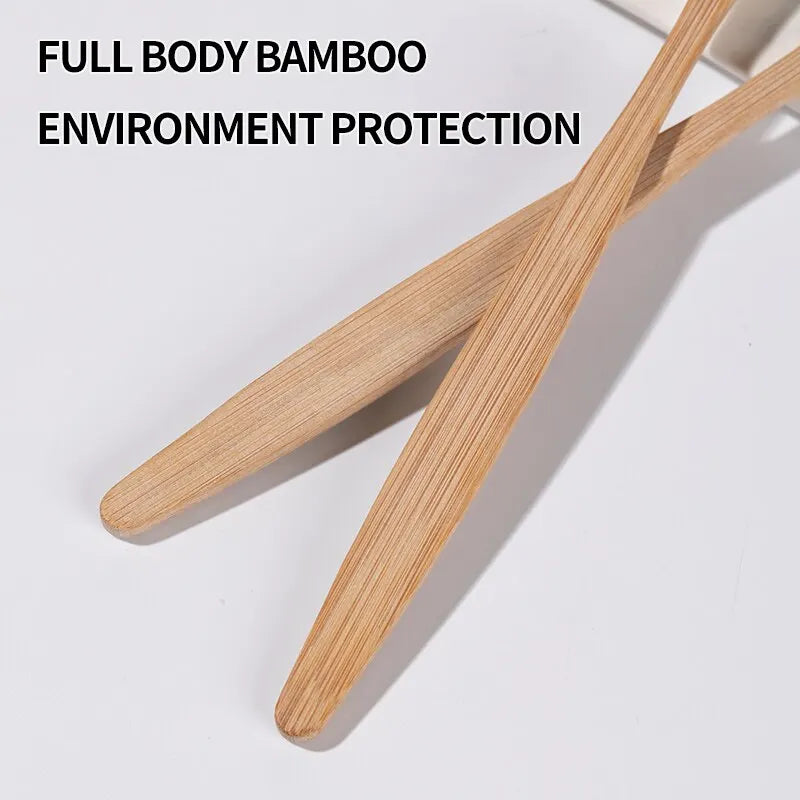 Biodegradable Bamboo Toothbrush Set – 10-Pack Eco-Friendly Brushes ...